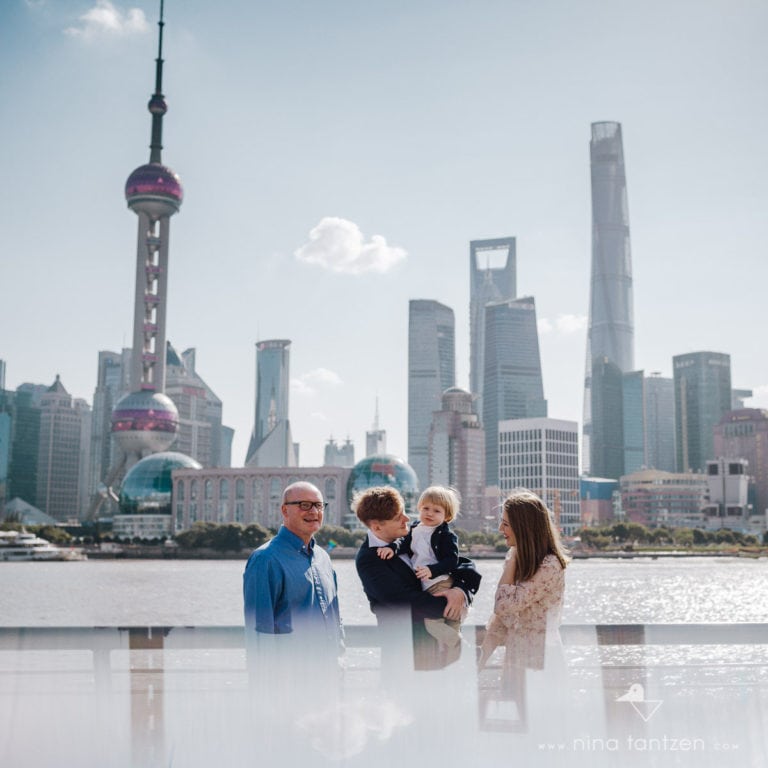 Family portraits on the Shanghai Bund